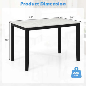 Wrought Studio™ Dining Table 45" Rectangular Mid Century Kitchen Table With Tabletop | Wayfair